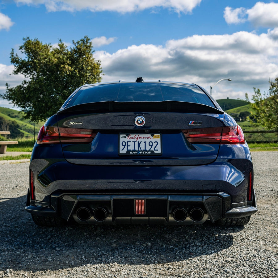 BMW G8X G80 G82 M3 M4 Carbon Fiber LED Rear Center Diffuser – Bayoptiks
