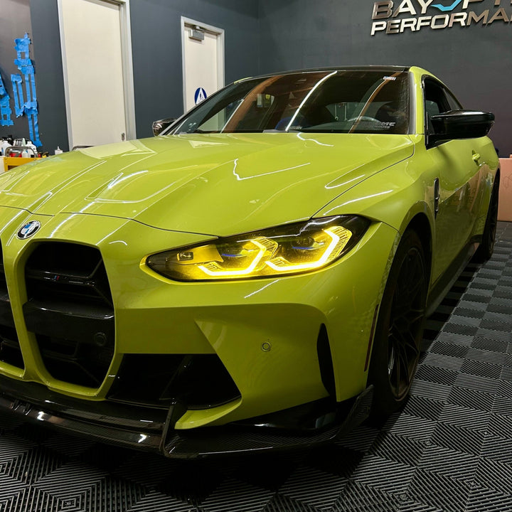 2021+ BMW G80 M3/M4 & G22 Dual Color CSL Yellow/White Laser Headlights ...