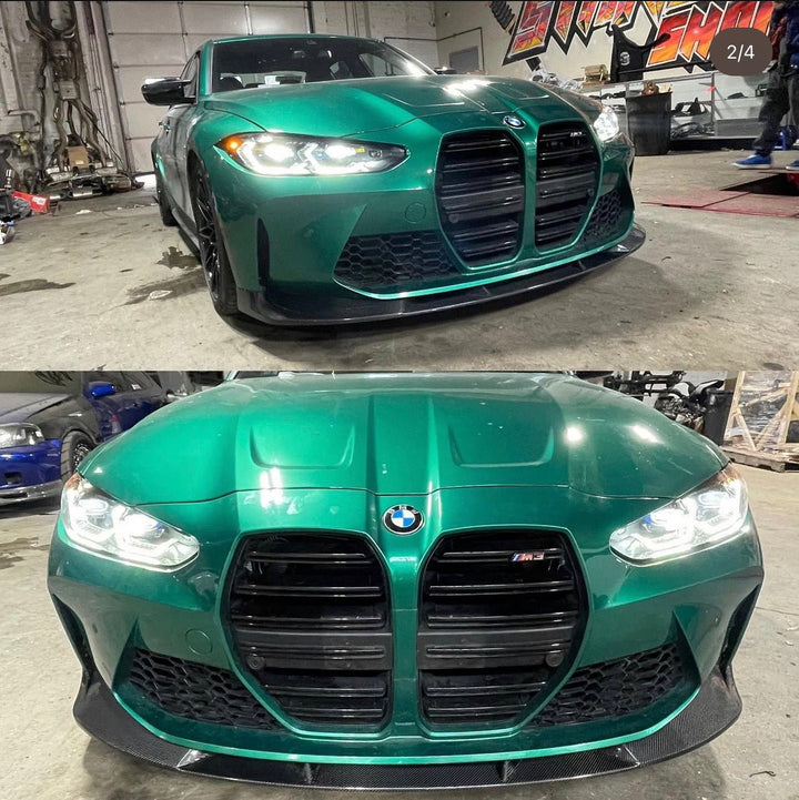 BMW G8X G80 G82 M3 M4 3D Design Style Carbon Fiber Front Lip Splitter ...