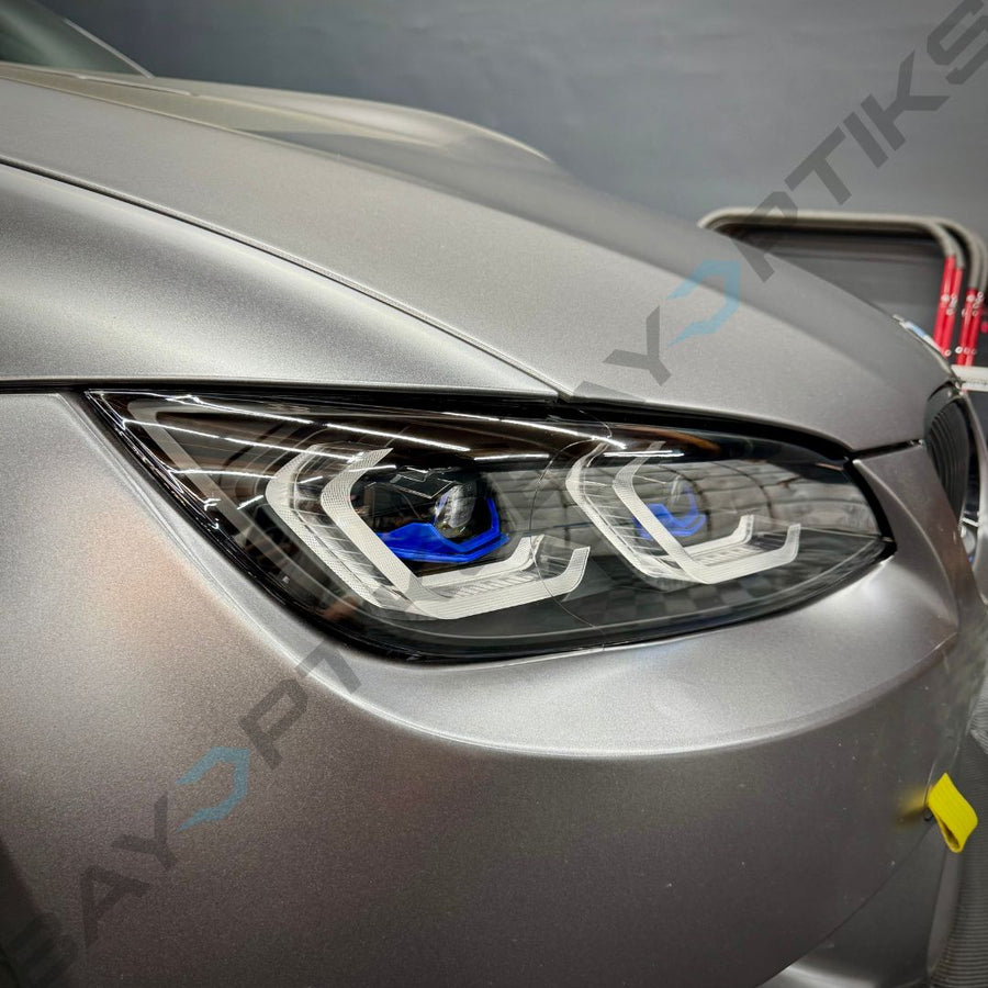 BMW E9X E90 E92 M3 & E92 Coupe Laser Style LED Headlights CSL Yellow/W ...