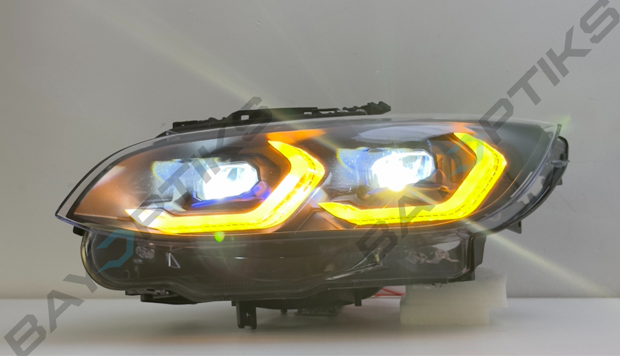 BMW E9X E90 E92 M3 & E92 Coupe Laser Style LED Headlights CSL Yellow/W ...