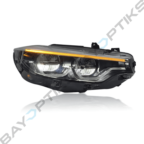 BMW F80 M3 F82 M4 F32 Coupe LCI Ikon Style CSL Yellow/White Headlights ...
